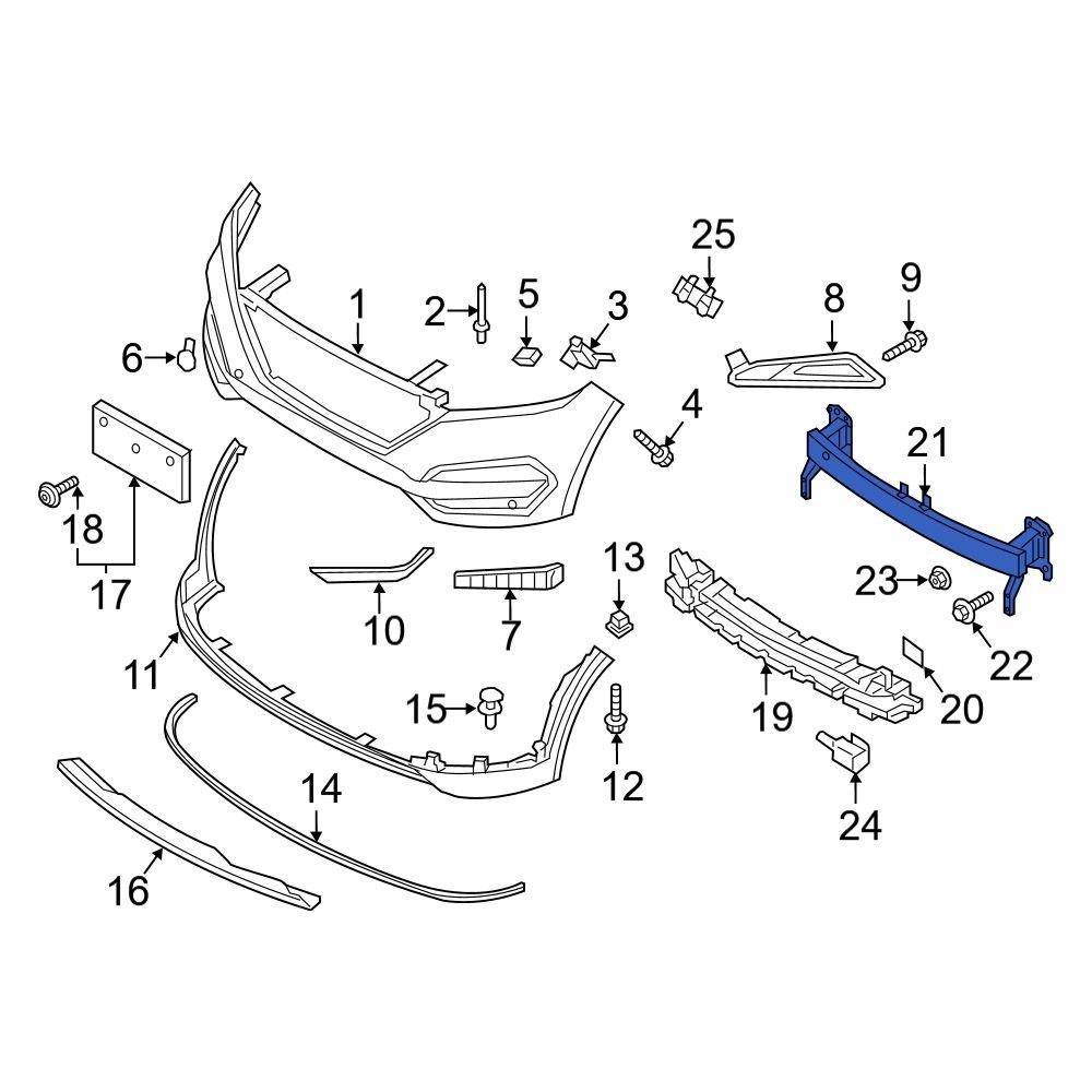 Hyundai OE 86631D3100 - Rear Bumper Impact Bar