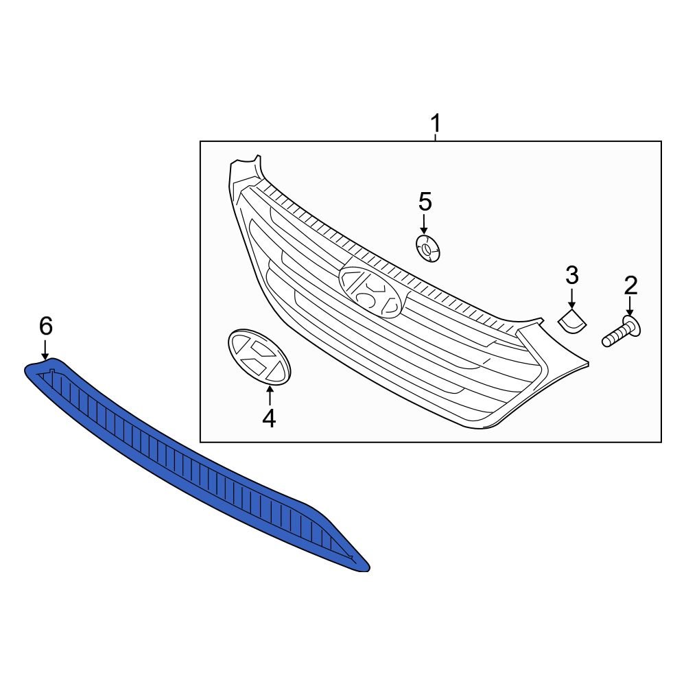 Hyundai OE 86561D3000 - Front Lower Grille