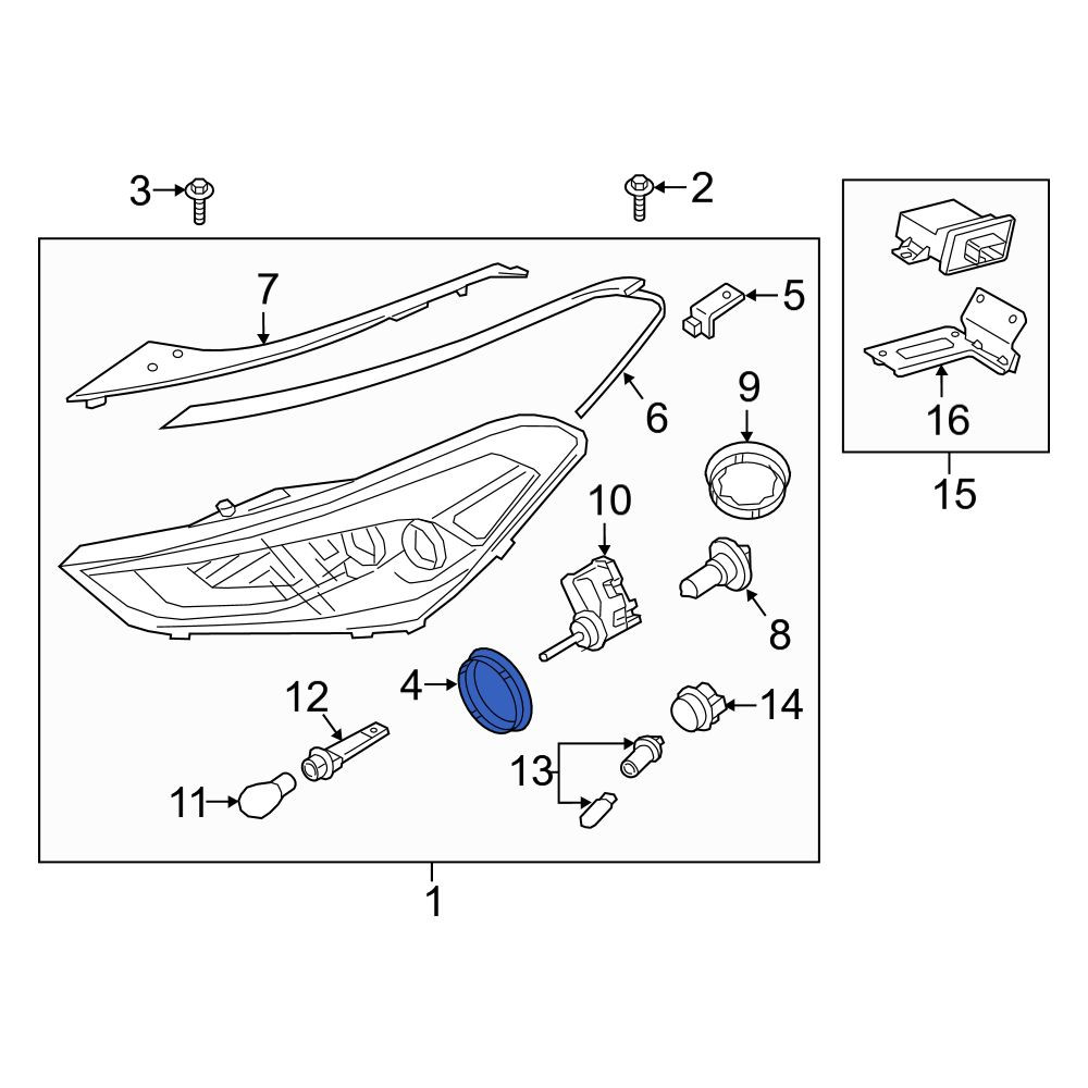 Hyundai OE 92140D3000 - Front Headlight Bulb Cap