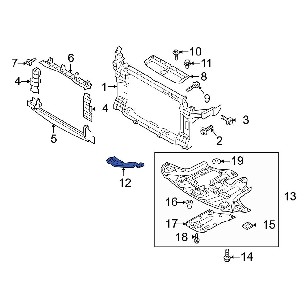 Hyundai OE 29110D3600 - Front Radiator Support Splash Shield