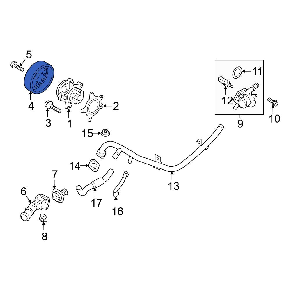 Hyundai OE 252212E000 - Engine Water Pump Pulley