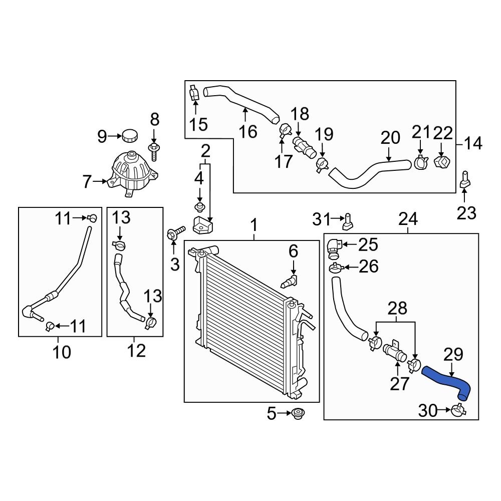 Hyundai OE 254722E000 - Engine Coolant Bypass Hose