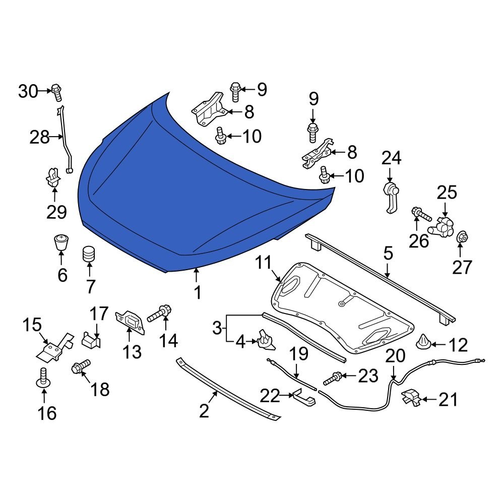 Hyundai OE 66400D3000 - Front Hood Panel