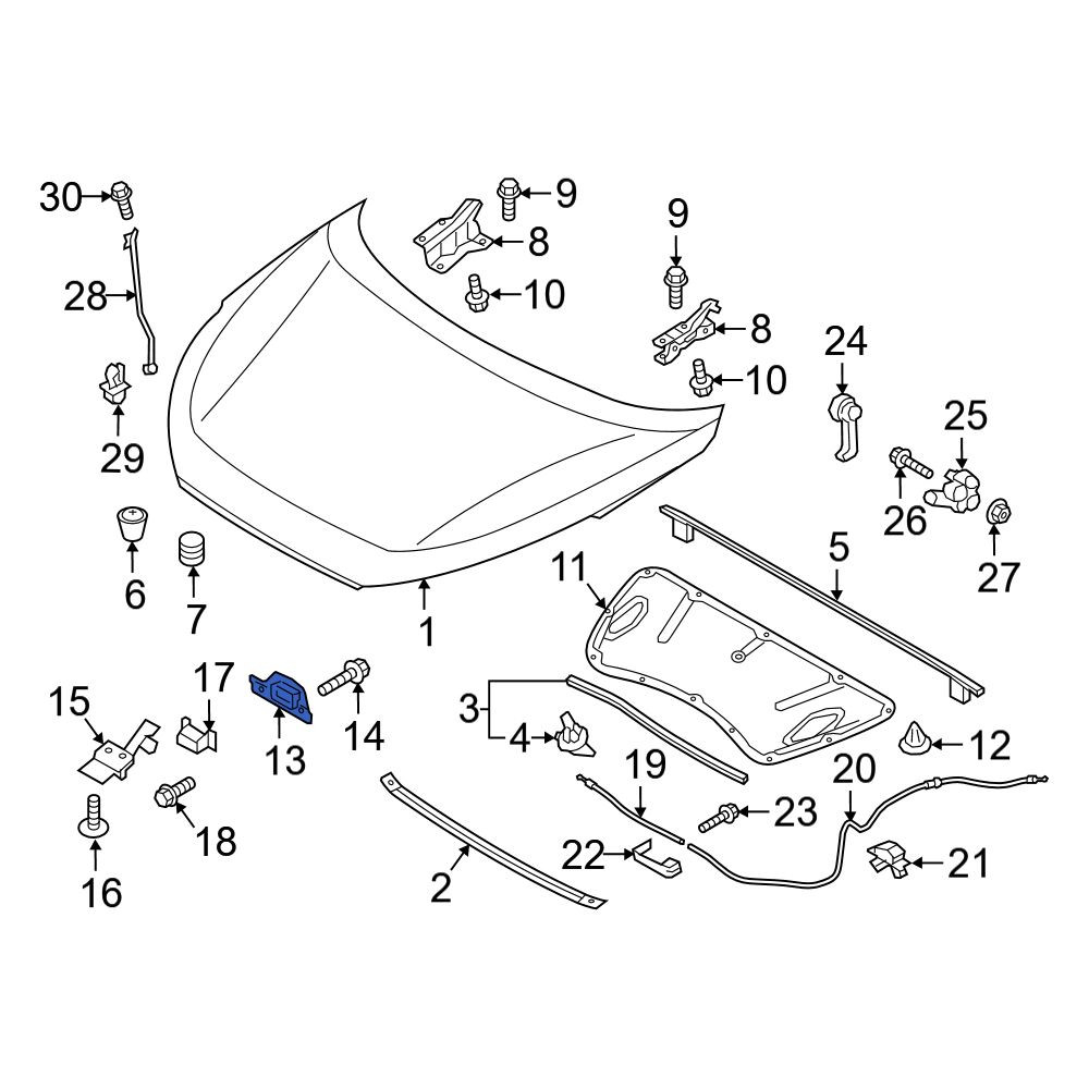 Hyundai OE 81130D3100 - Front Hood Latch