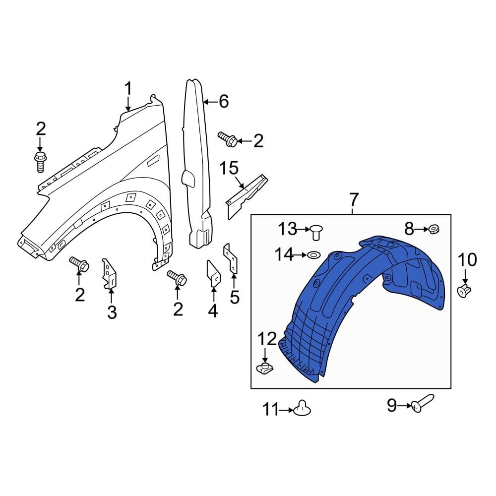 Hyundai OE 84141D3000 - Front Left Fender Insulator