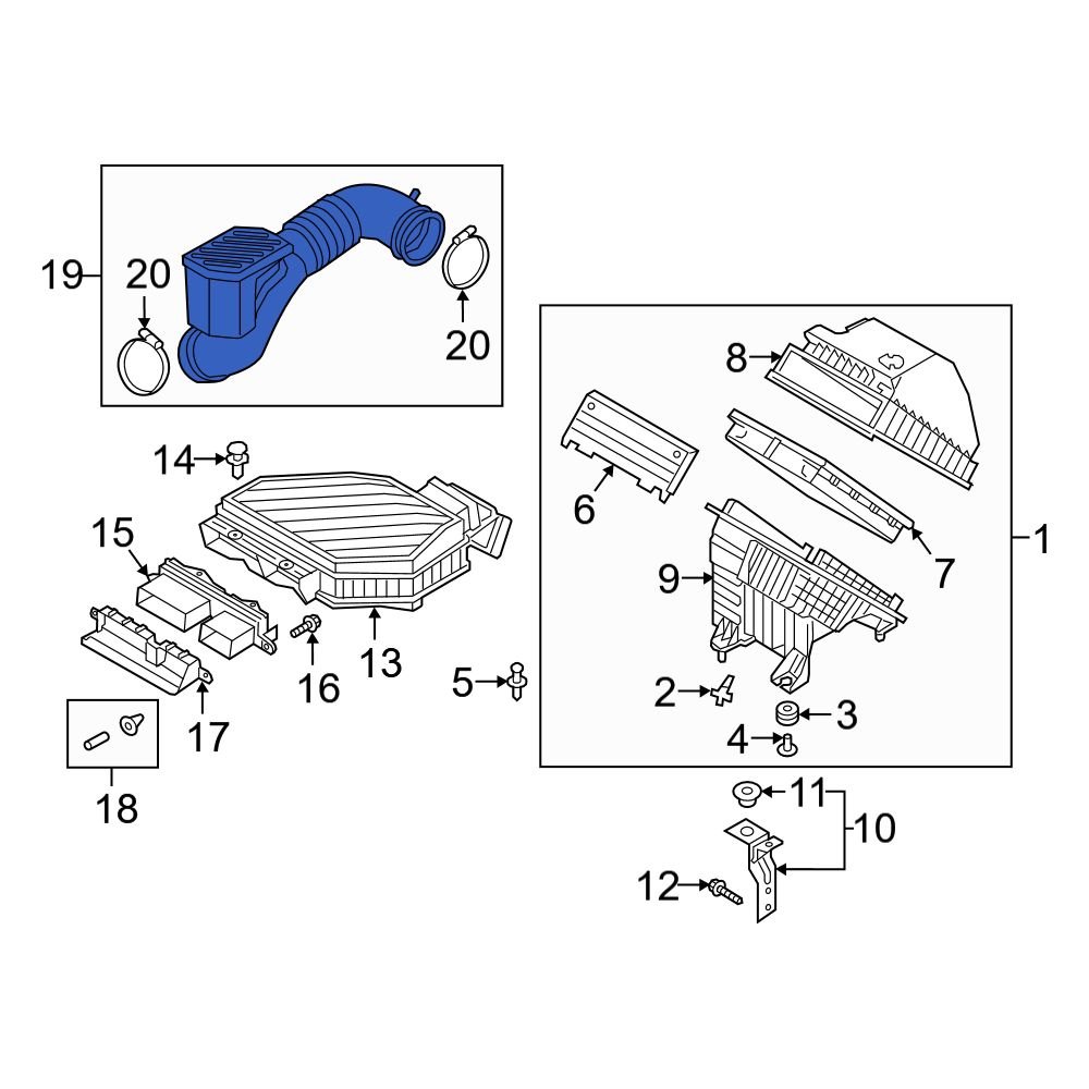 Hyundai OE 28210D3200 - Center Engine Air Intake Hose
