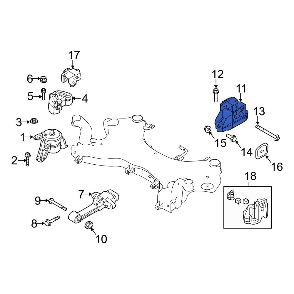 Hyundai OE 21830D3400 - Rear Automatic Transmission Mount