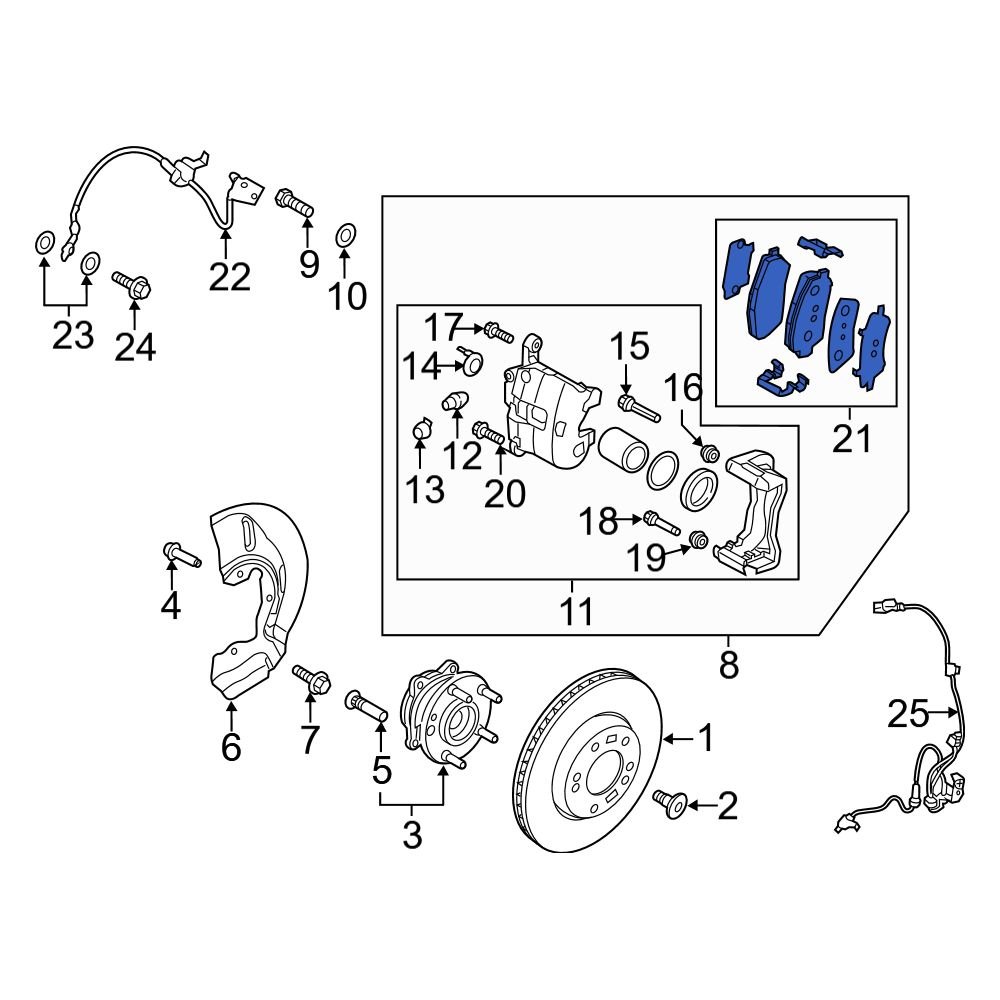 Hyundai OE 58101D3A11 - Front Disc Brake Pad Set