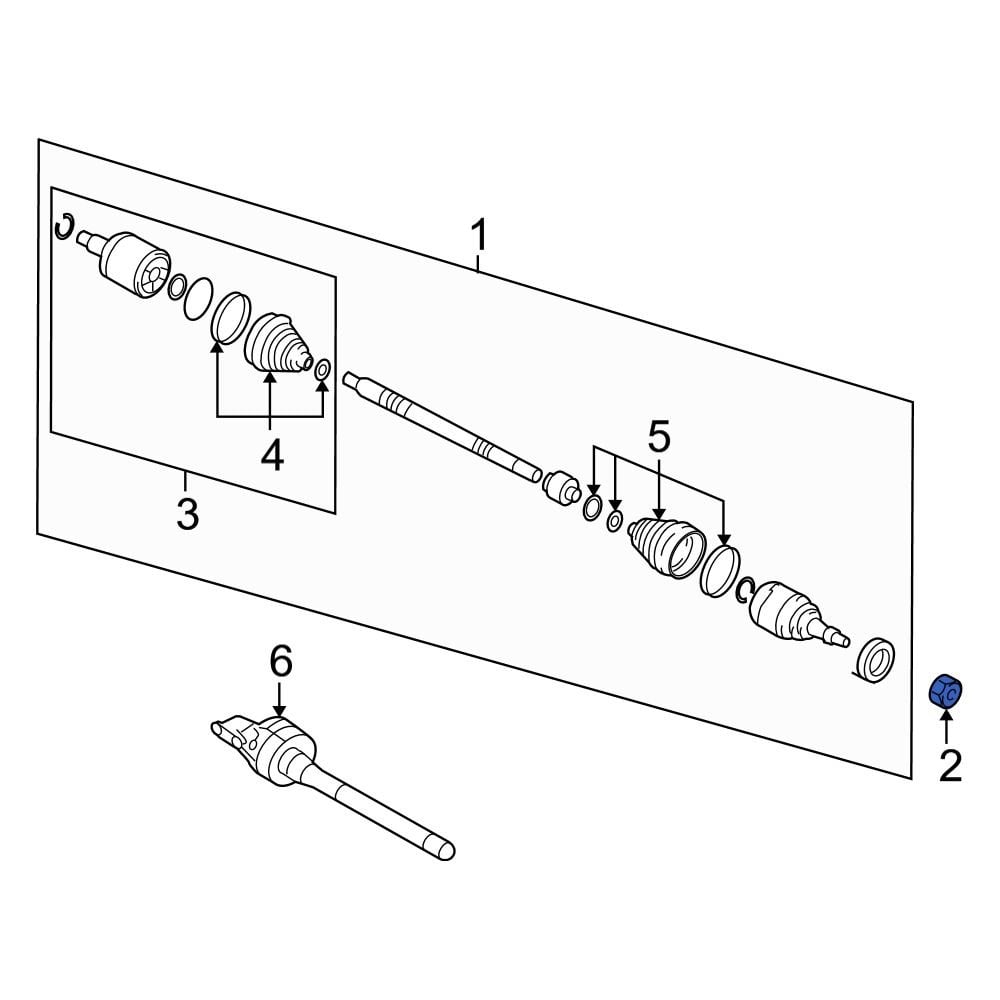 Hyundai OE 495514T000 - Front CV Joint Nut