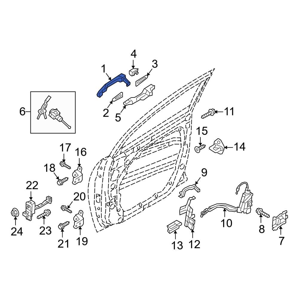 Hyundai OE 82651D3710 - Front Left Outer Exterior Door Handle
