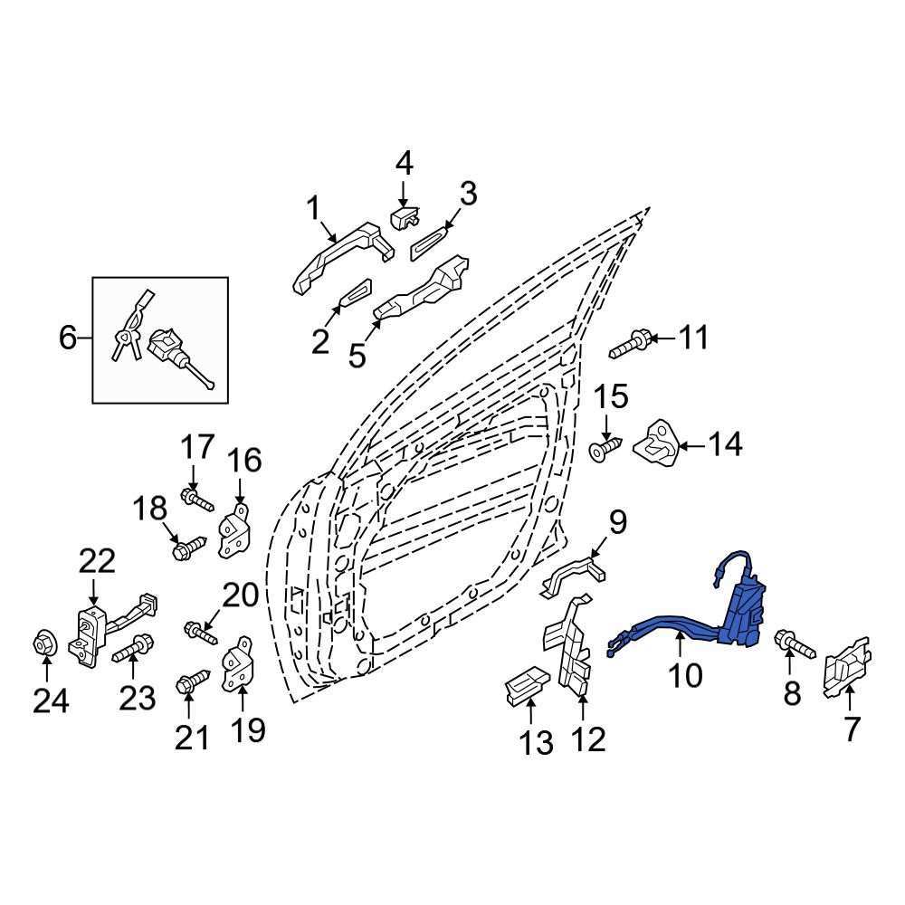 Hyundai OE 81310D3010 - Front Left Door Latch Assembly