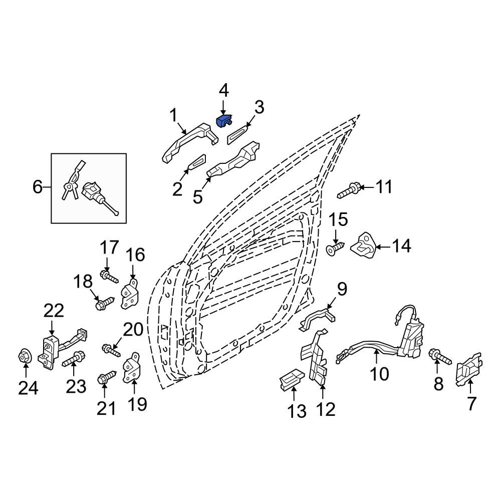 Hyundai OE 82652D3000 - Front Left Exterior Door Handle Cover