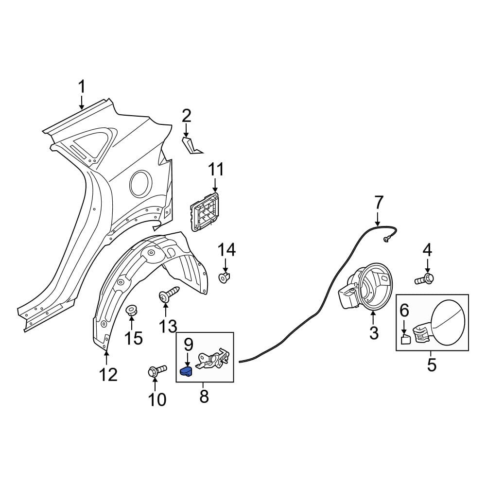 Hyundai OE 8157522000 - Rear Fuel Door Release Handle