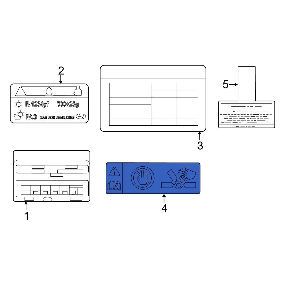 Hyundai OE 25388B1000 - Caution Label