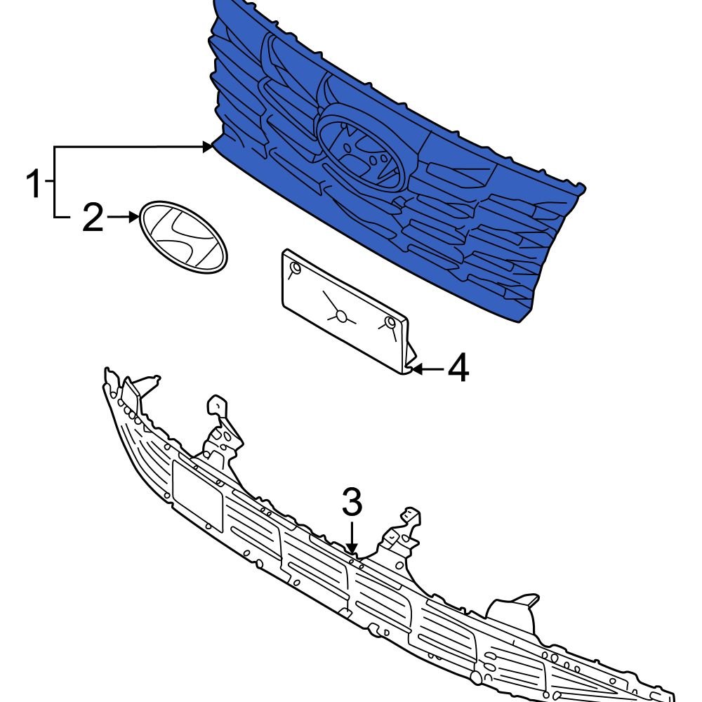 Hyundai OE 86350N9100 - Front Upper Grille