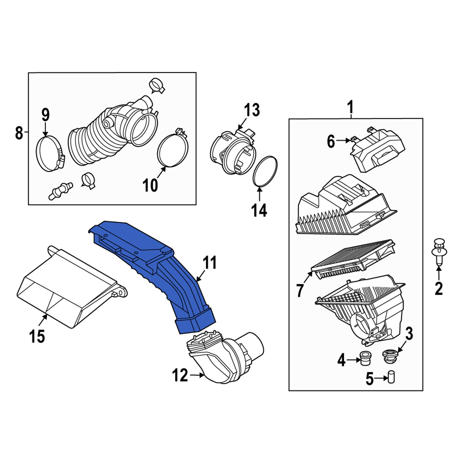 Hyundai OE 28210N9210 - Front Center Engine Air Intake Hose