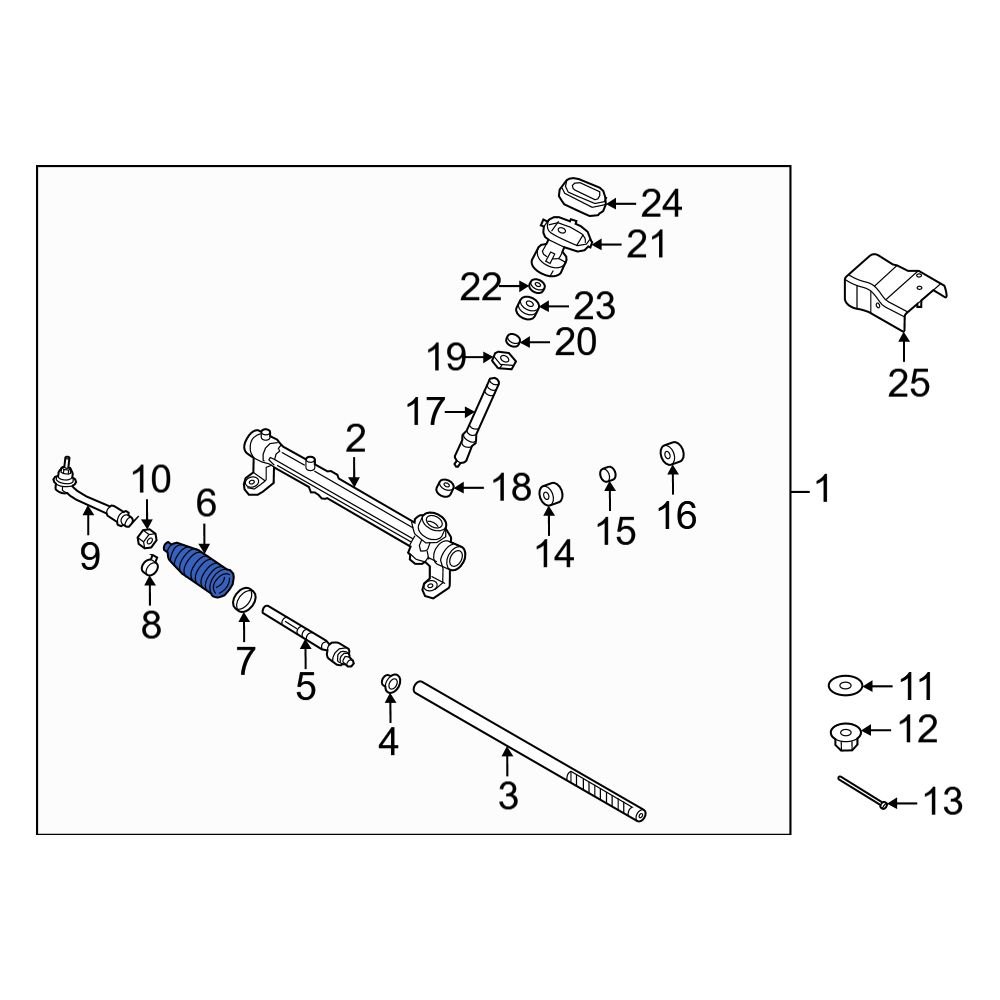Hyundai OE 56528N9000 - Rack and Pinion Bellows