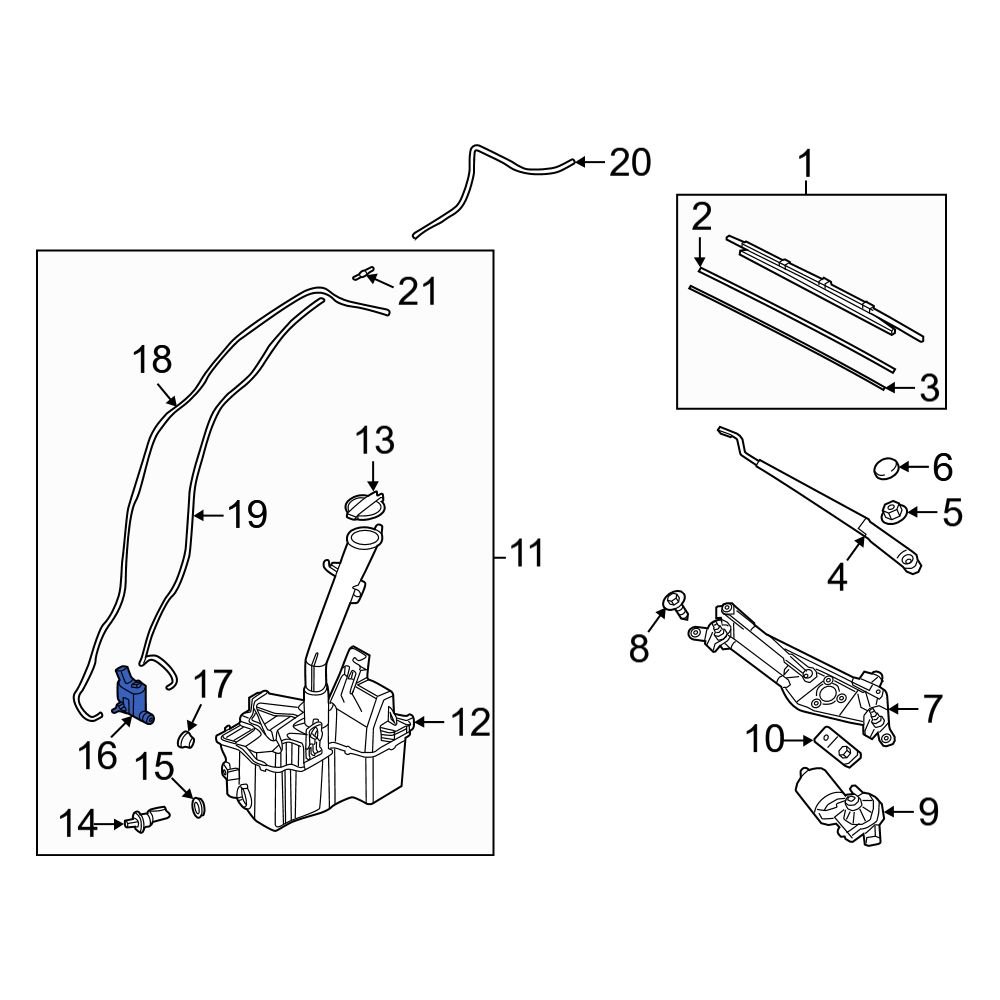 Hyundai OE 985102W500 - Windshield Washer Pump