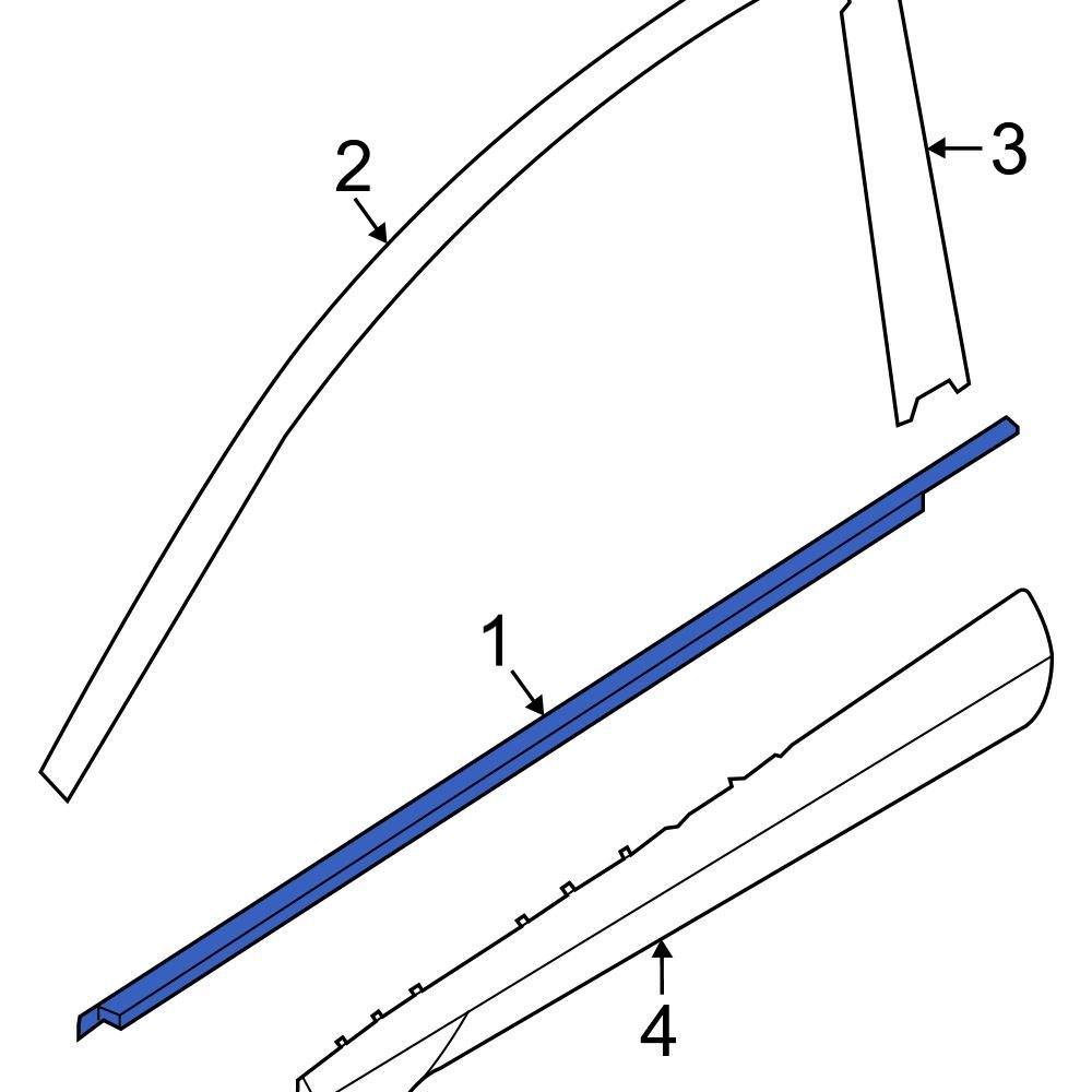 Hyundai OE 82220N9000 - Front Right Door Belt Molding
