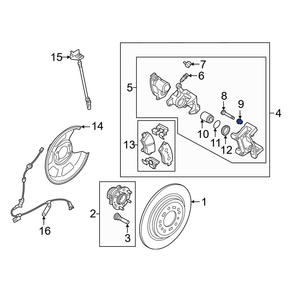 Hyundai OE 581641H000 - Rear Disc Brake Caliper Pin Boot