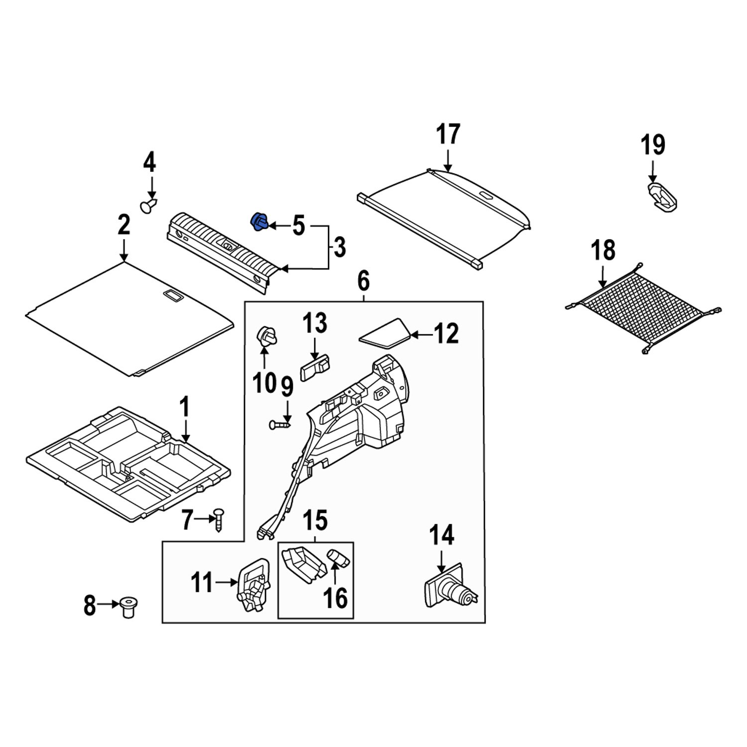 Hyundai OE 823152W000 - Body B-Pillar Trim Panel Clip