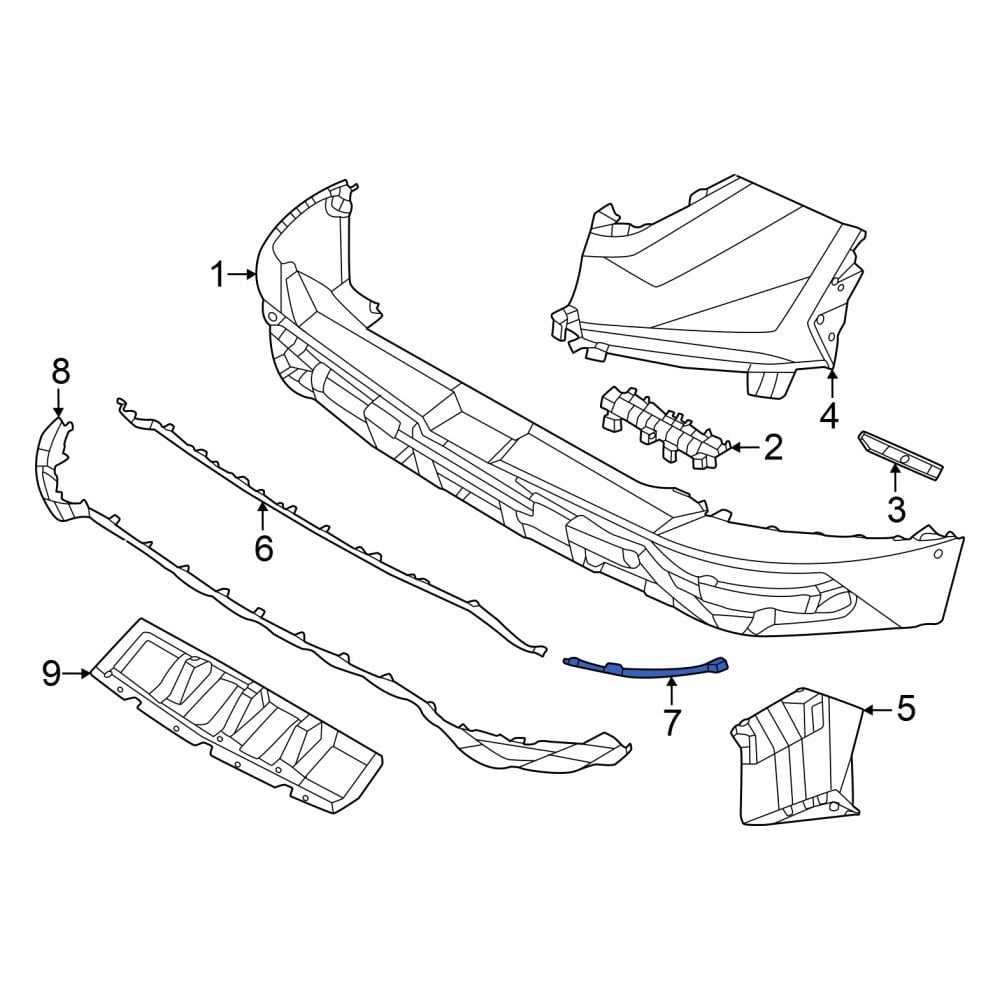 Hyundai OE 86699CW100 - Rear Upper Center Bumper Trim