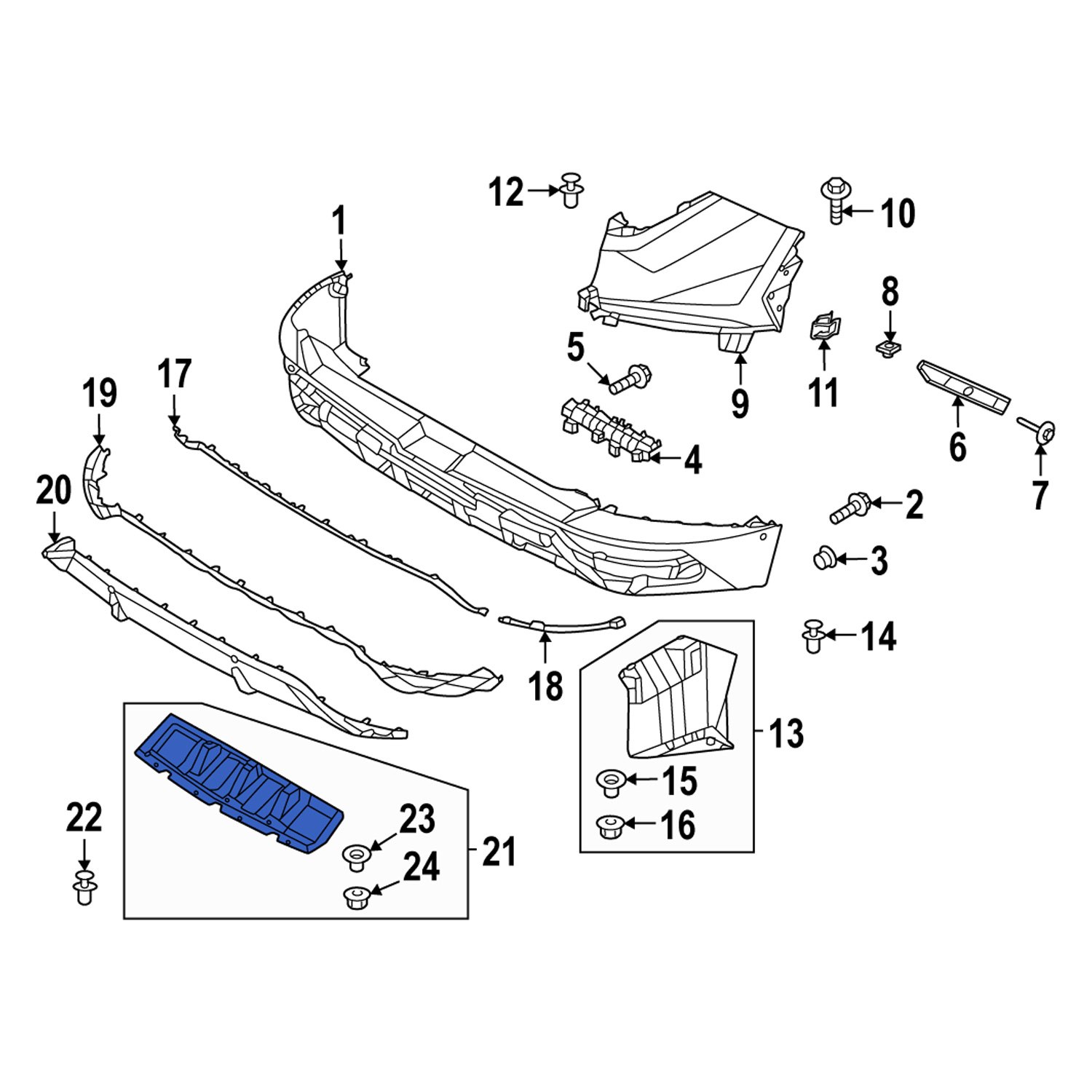 Hyundai OE 866A1N9000 - Rear Center Bumper Splash Shield