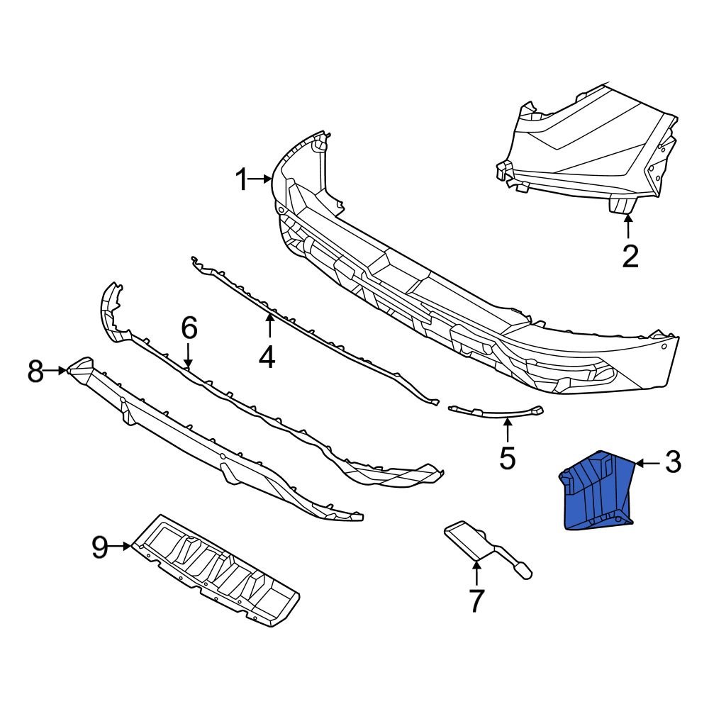 Hyundai OE 86677N9000 - Rear Right Bumper Splash Shield