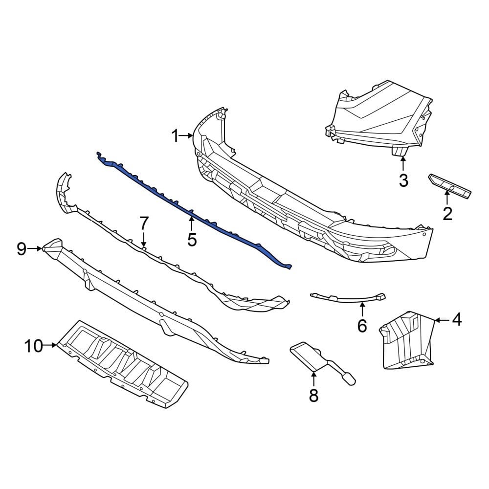 Hyundai OE 86697N9010 - Rear Left Upper Bumper Trim