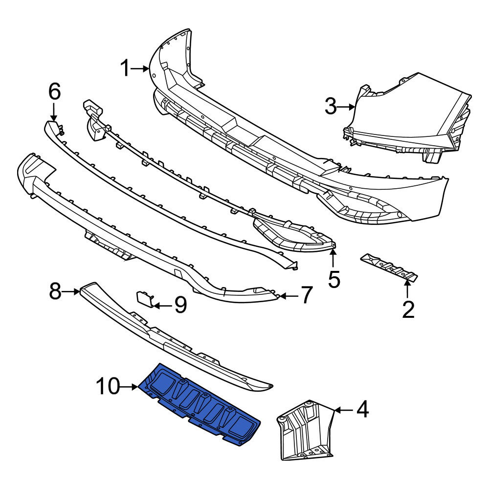 Hyundai OE 866A1N9500 - Rear Center Bumper Splash Shield