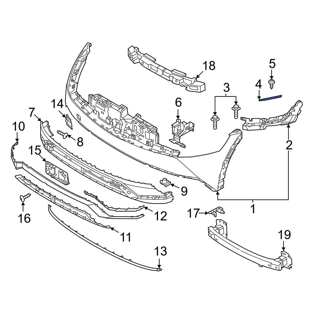 Hyundai OE 865E1GI000 - Front Left Upper Bumper Cover Support Rail