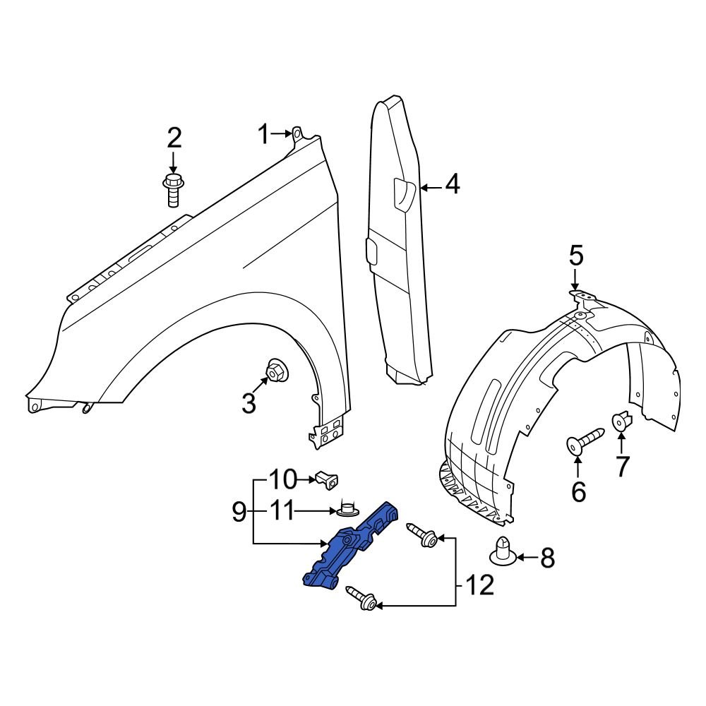 Hyundai OE 86551GI000 - Front Left Bumper Cover Support Rail
