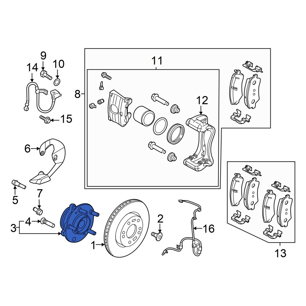 Hyundai OE 51730GI100 - Front Wheel Bearing and Hub Assembly