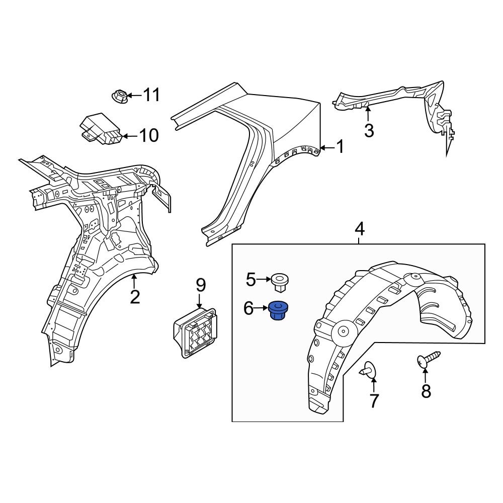 Hyundai OE 1420706130M - Bumper Cover Retainer