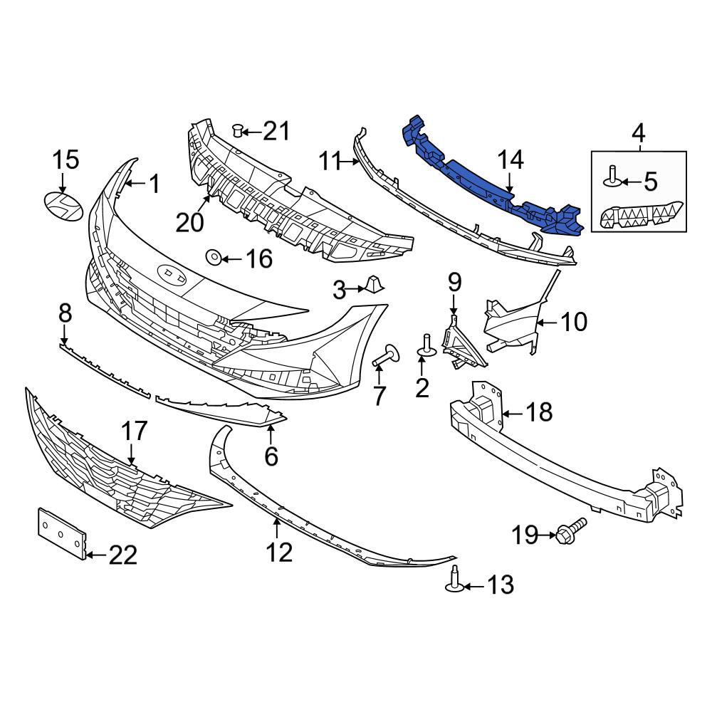 Hyundai OE 86520AB000 - Front Bumper Impact Absorber