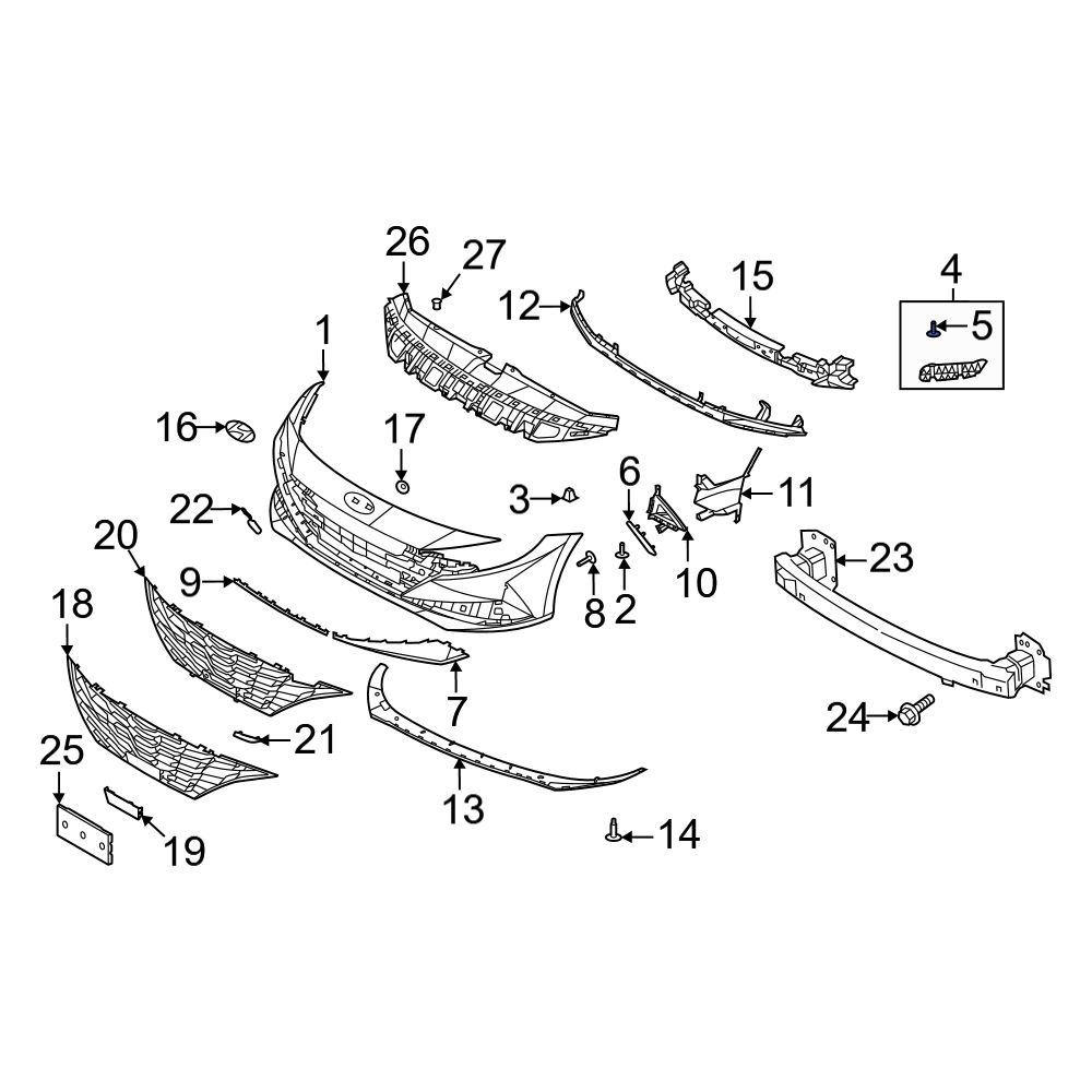 Hyundai OE 86518F2000 - Bumper Cover Retainer