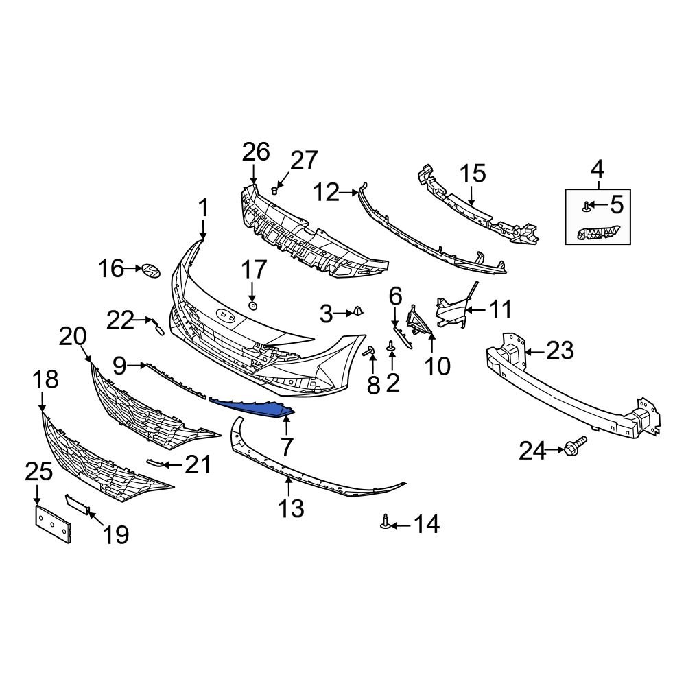 Hyundai OE 86595AA010 - Front Left Bumper Trim