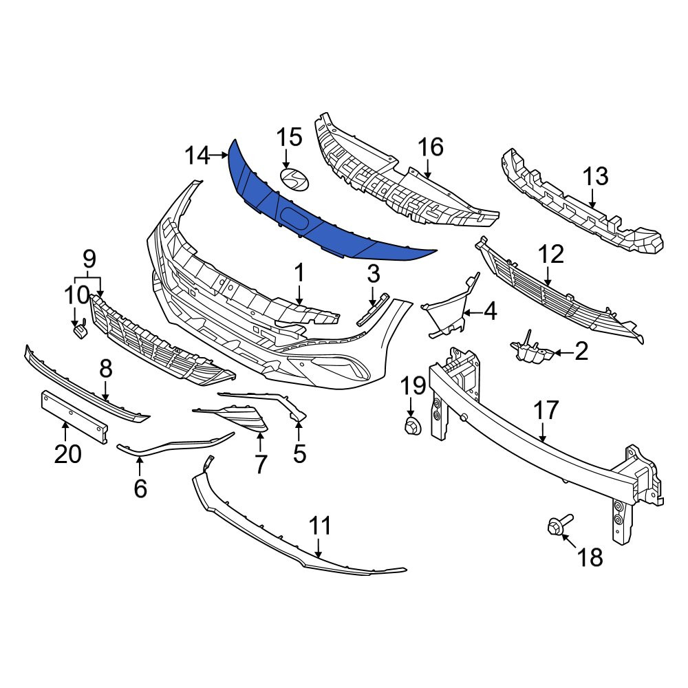 Hyundai OE 86599AAAA0 - Front Upper Bumper Trim