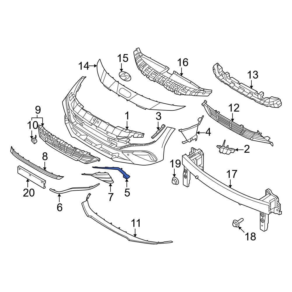 Hyundai OE 86565AAAA0 - Front Left Lower Bumper Trim