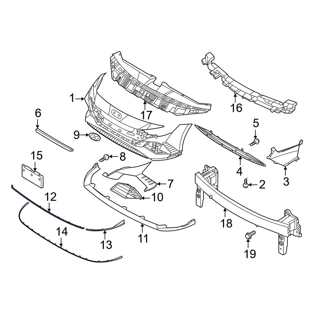 Hyundai OE 86569IB000 - Front Center Bumper Trim