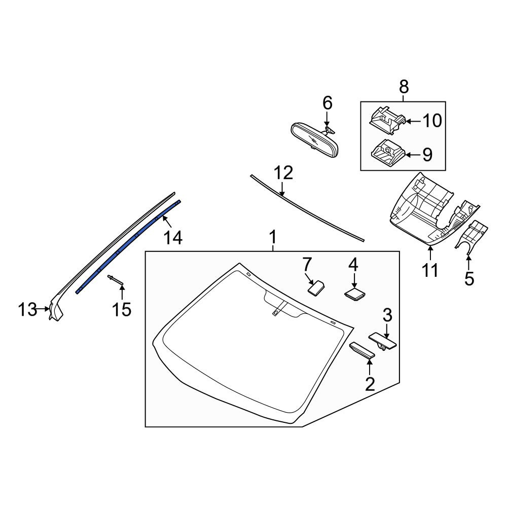 Hyundai OE 86147AA000 - Right Windshield Molding Bracket