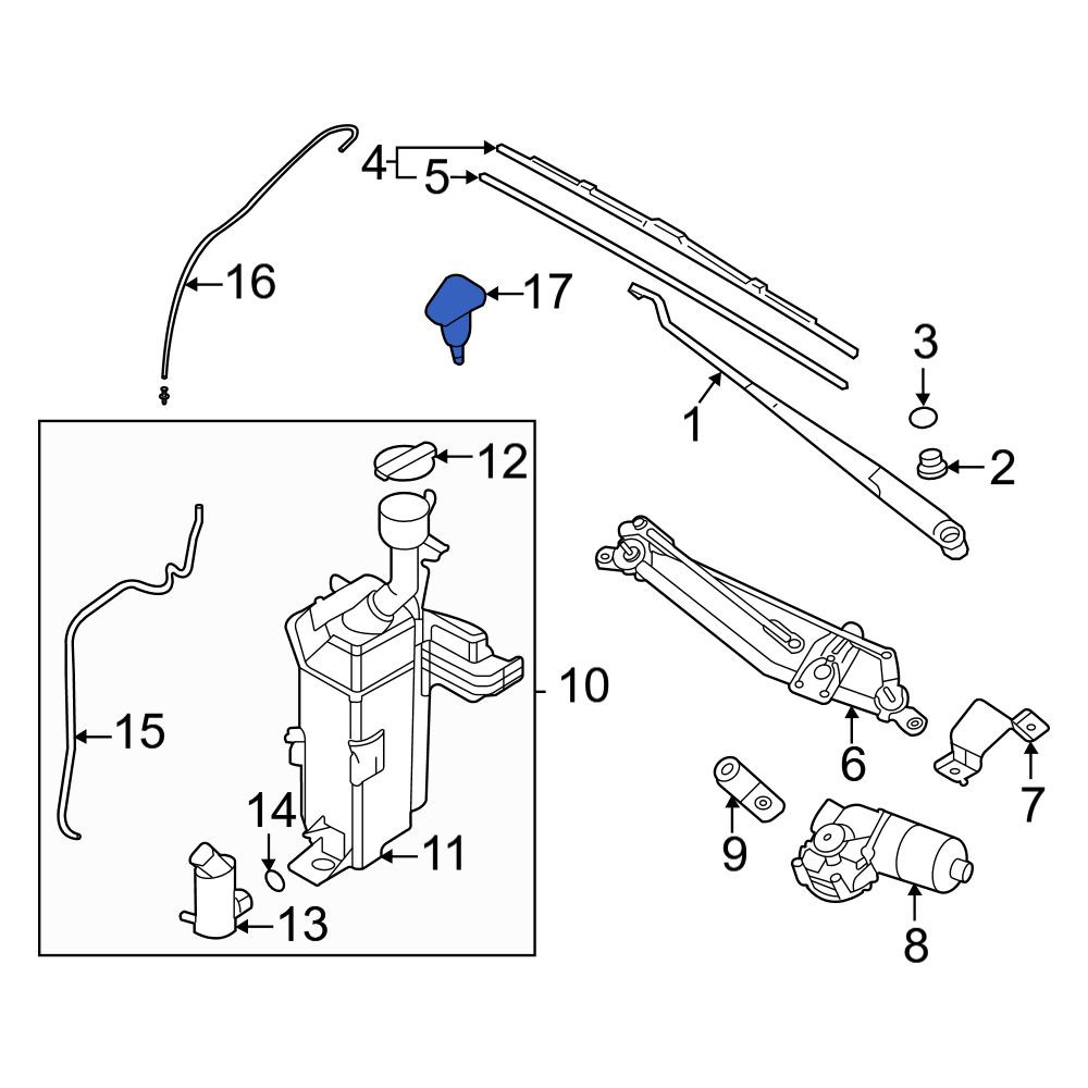 Hyundai OE 98630G3000 - Front Windshield Washer Nozzle