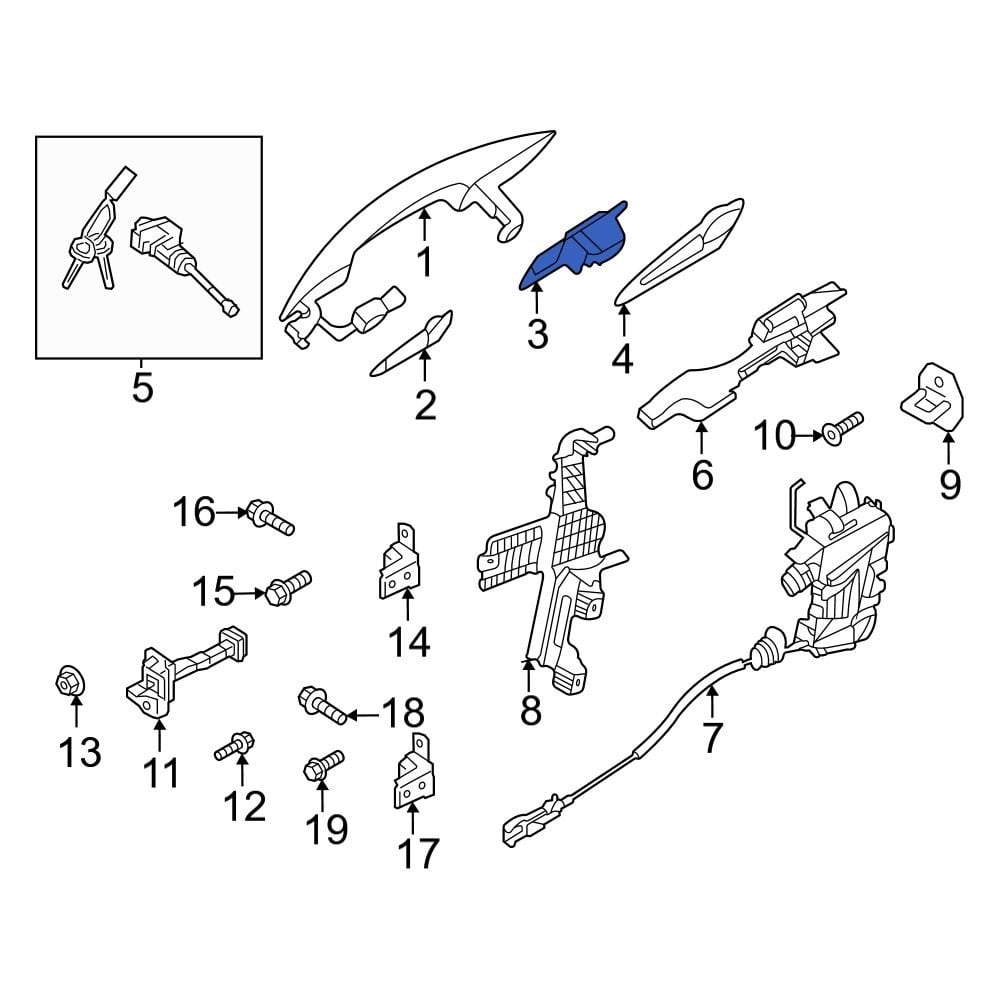 Hyundai OE 82652AA100 - Front Left Exterior Door Handle Cover