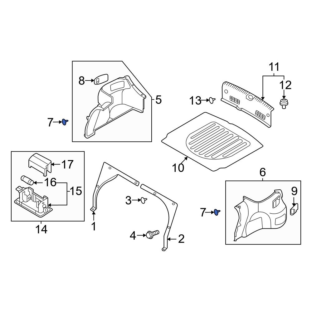Hyundai OE 8574602000 - Rear Body Panel Trim Panel Clip