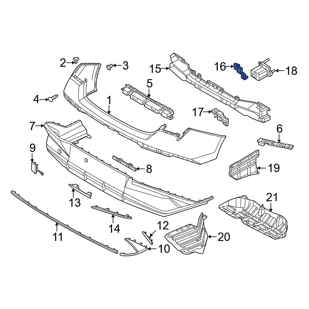 Hyundai OE 86636AA200 - Rear Lower Bumper Impact Bar Bracket