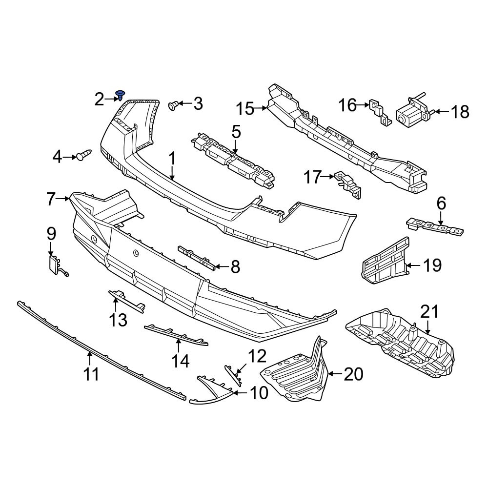 Hyundai OE 86518F2000 - Bumper Cover Retainer