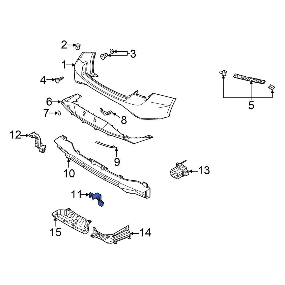 Hyundai OE 86636AA200 - Rear Lower Bumper Impact Bar Bracket