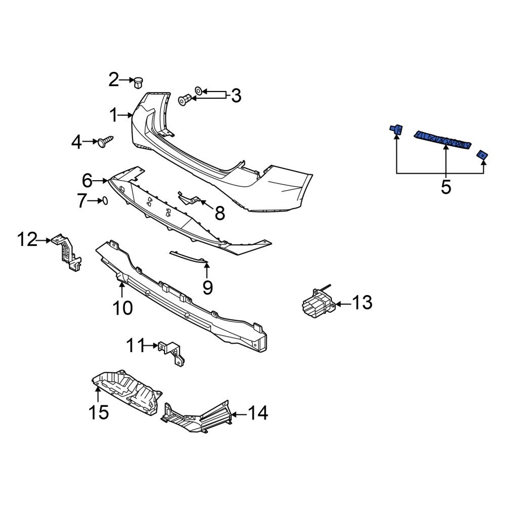 Hyundai OE 86652AA000 - Rear Right Upper Bumper Cover Bracket