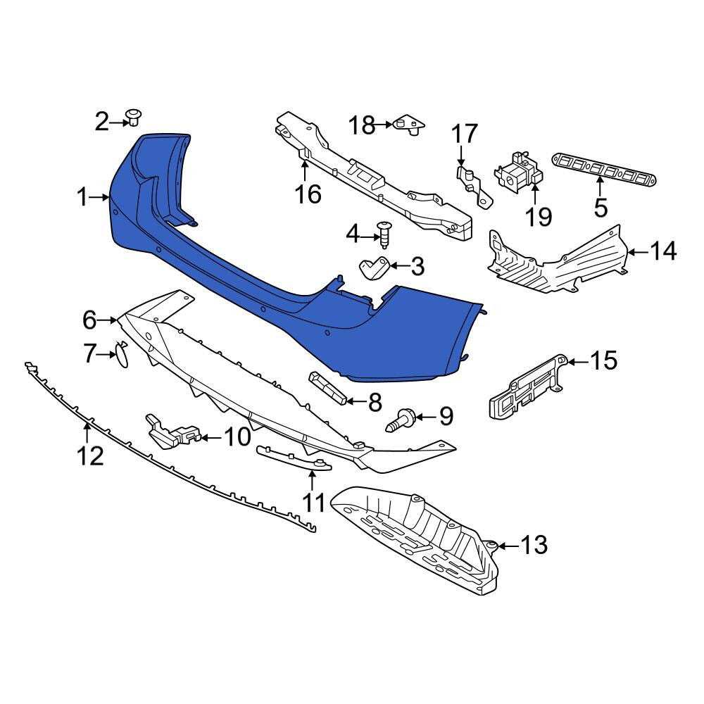 Hyundai OE 86610AA800 - Rear Upper Bumper Cover