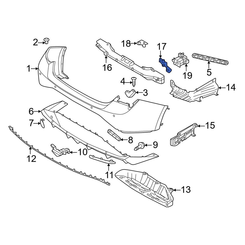 Hyundai OE 86636AA200 - Rear Lower Bumper Impact Bar Bracket